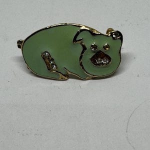 Small Cute Enamel Pig Brooch New Old Stock - Etsy