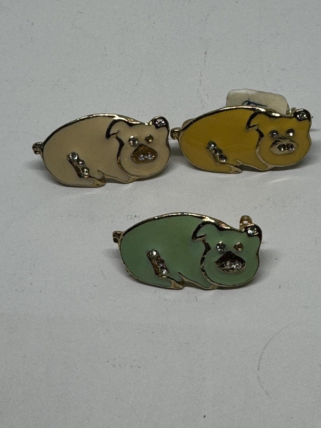 Small Cute Enamel Pig Brooch New Old Stock - Etsy