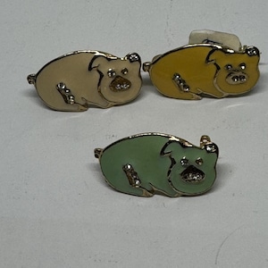 Small Cute Enamel Pig Brooch New Old Stock - Etsy