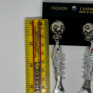 Vintage Clip on Fish Earrings Silvertone New Old Stock - Etsy