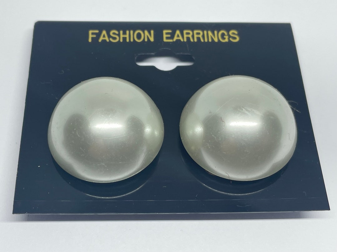 Vintage Dome Faux Pearl Clip on Earring Light Weight New Old Stock - Etsy