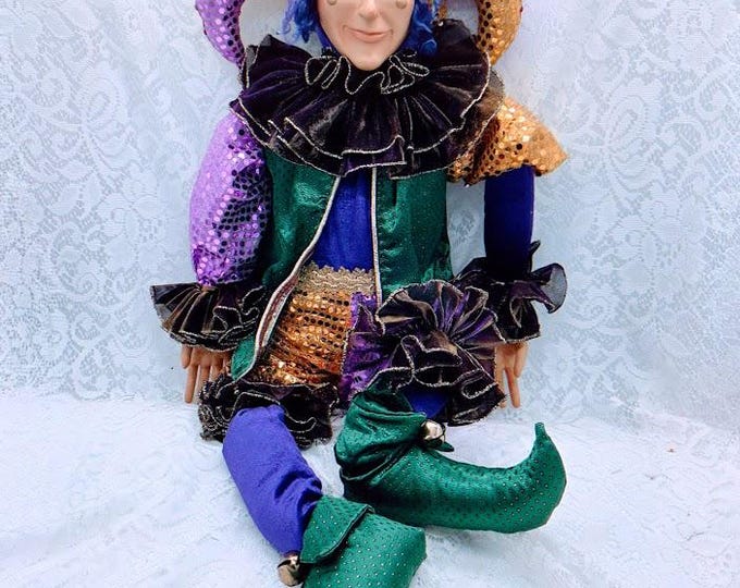 No Reserves Zanni Haunted Doll ~ 38" HUGE Klesky Style Jester ...