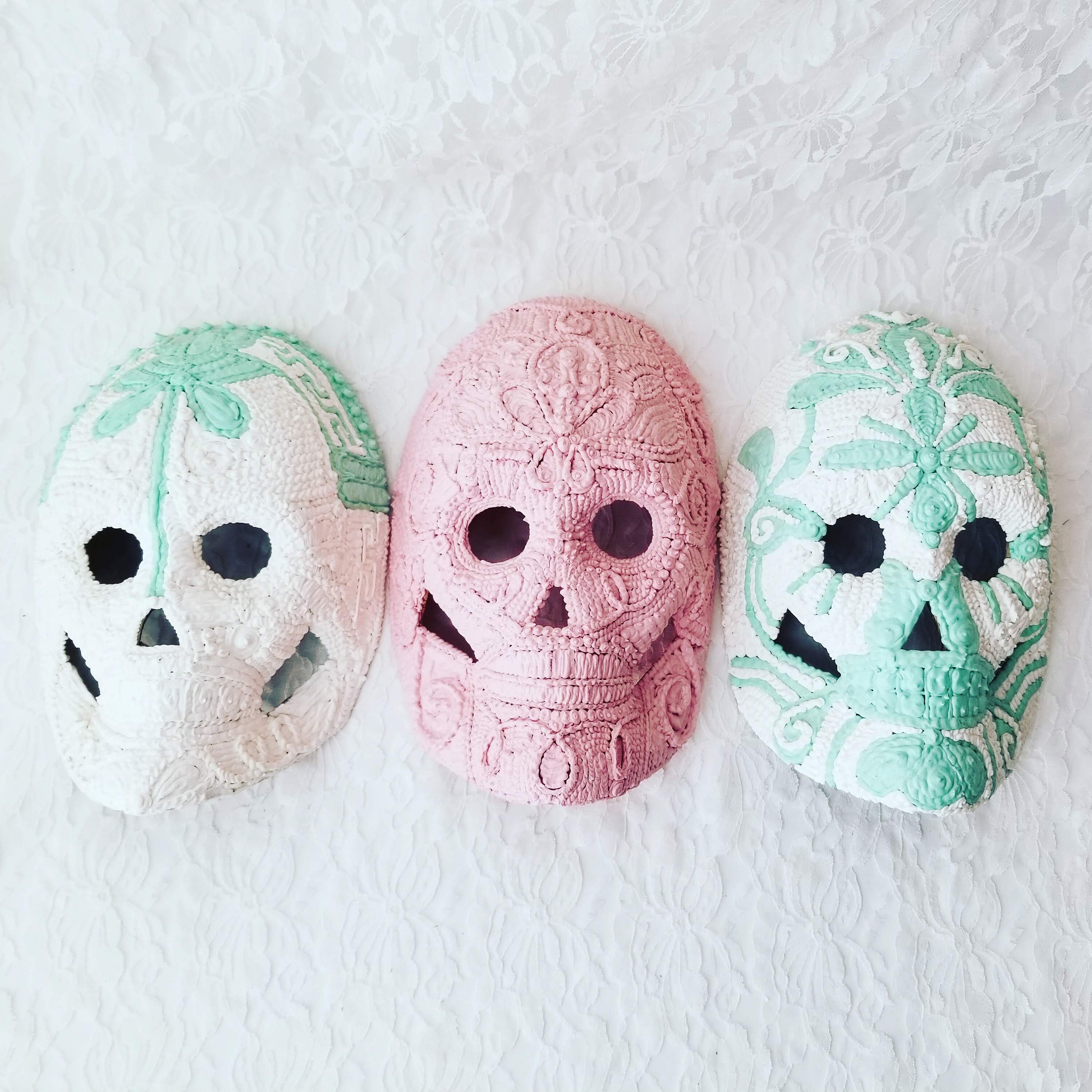 Set of THREE Mexican Folk Art Handmade Masks ~ Hand Painted ~ Created ...