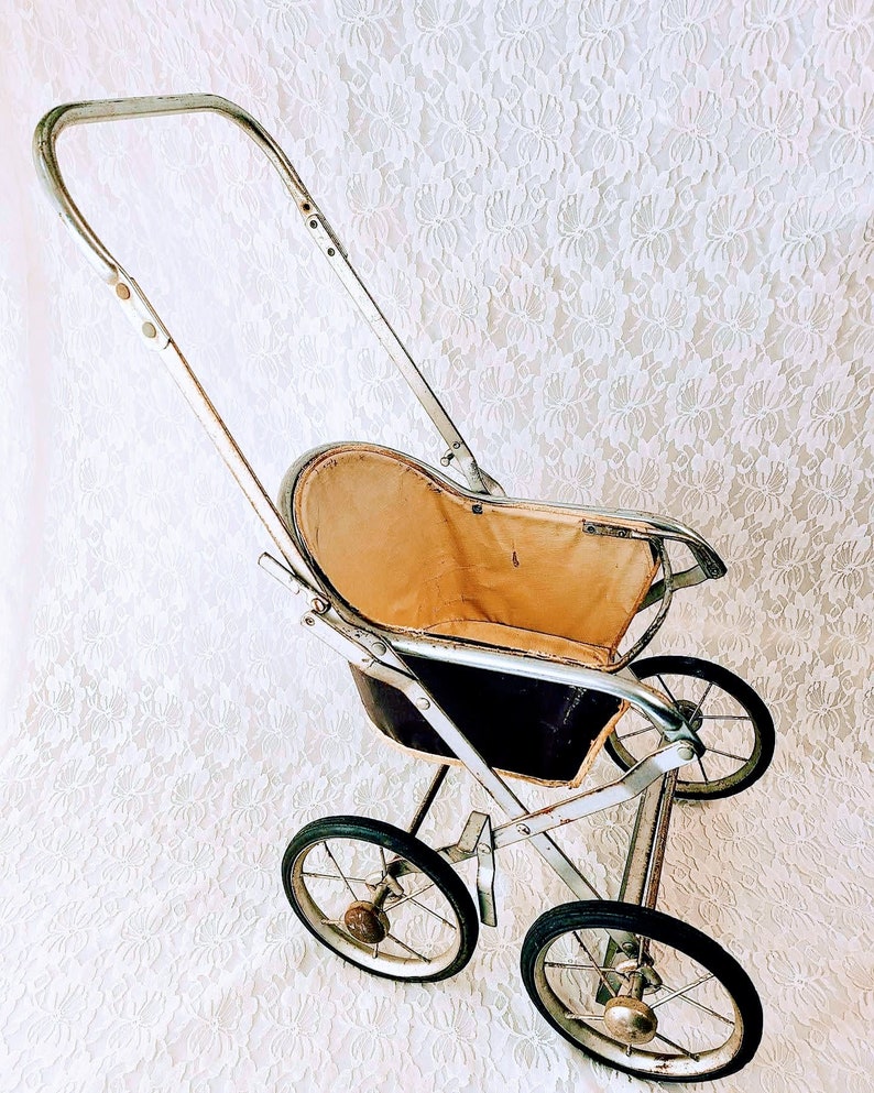 Large Antique 1950s Metal Doll Stroller Carriage Pram | Etsy