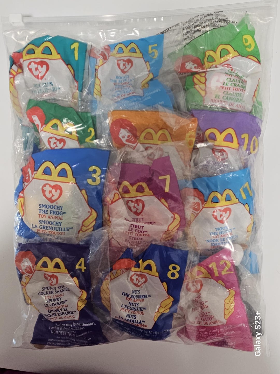 REDUCED. Mcdonalds 1999 Beanie Promo Set of 12 Dated 1993 (freckles ...