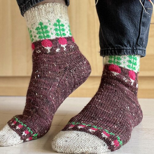 DIGITAL ITEM Rad Radish Socks Knitting Instructions - Etsy