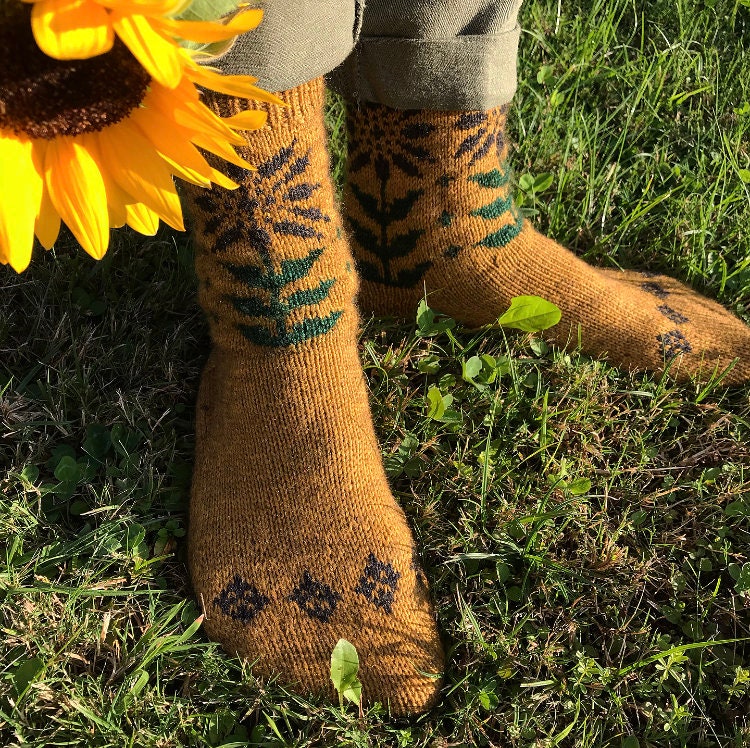 DIGITAL ITEM Lucky Sunflower Socks Knitting Instructions - Etsy