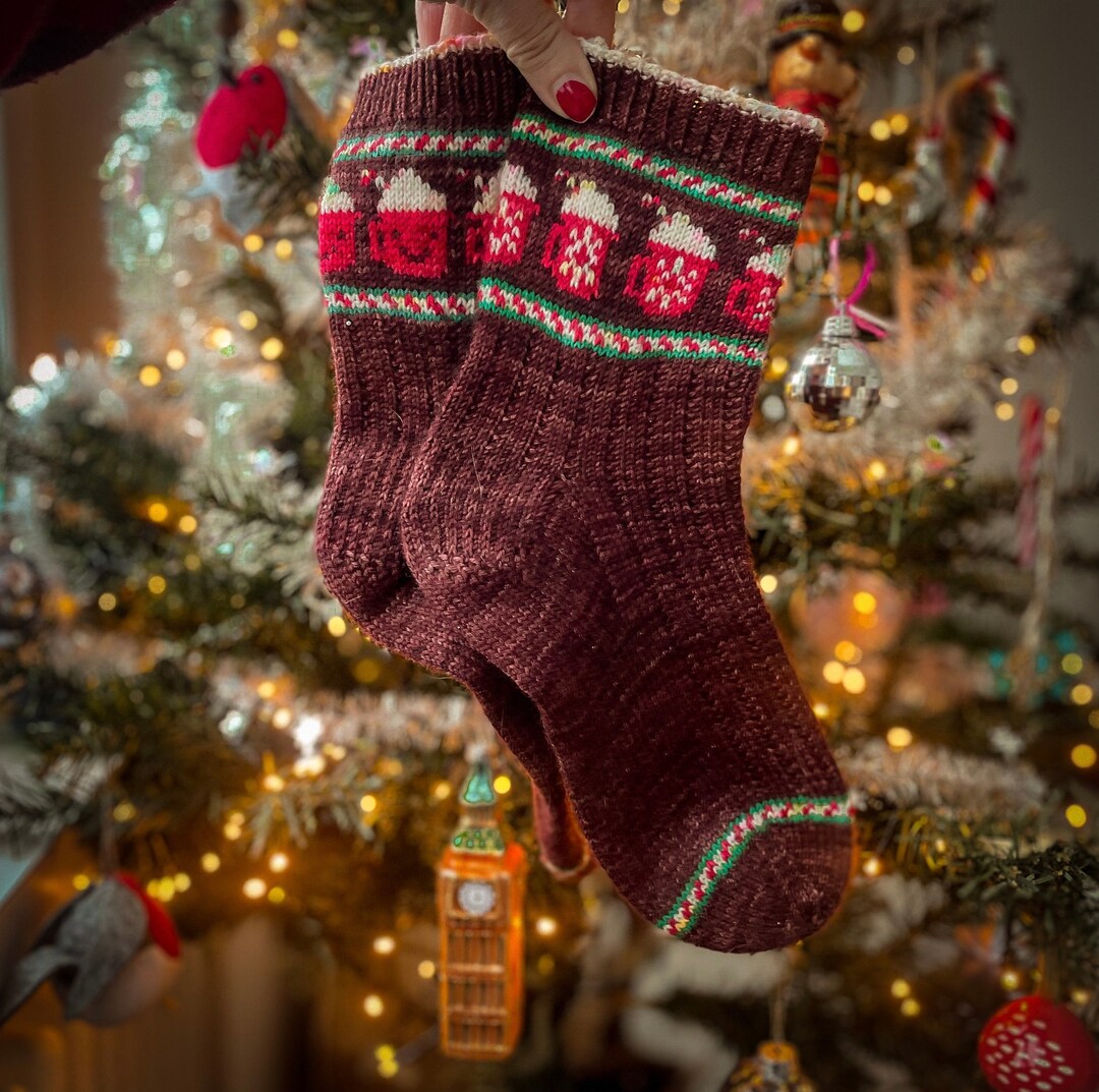 DIGITAL ITEM - Cup of Hot Cocoa Socks Knitting Pattern PDF - Etsy