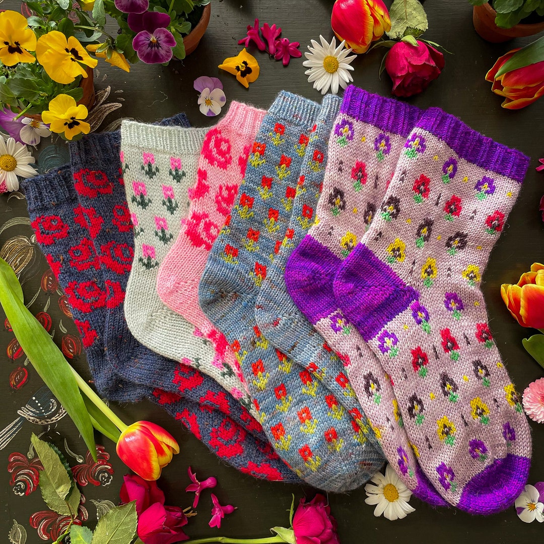 DIGITAL ITEM -charlottes Flower Garden Sock Set - Etsy