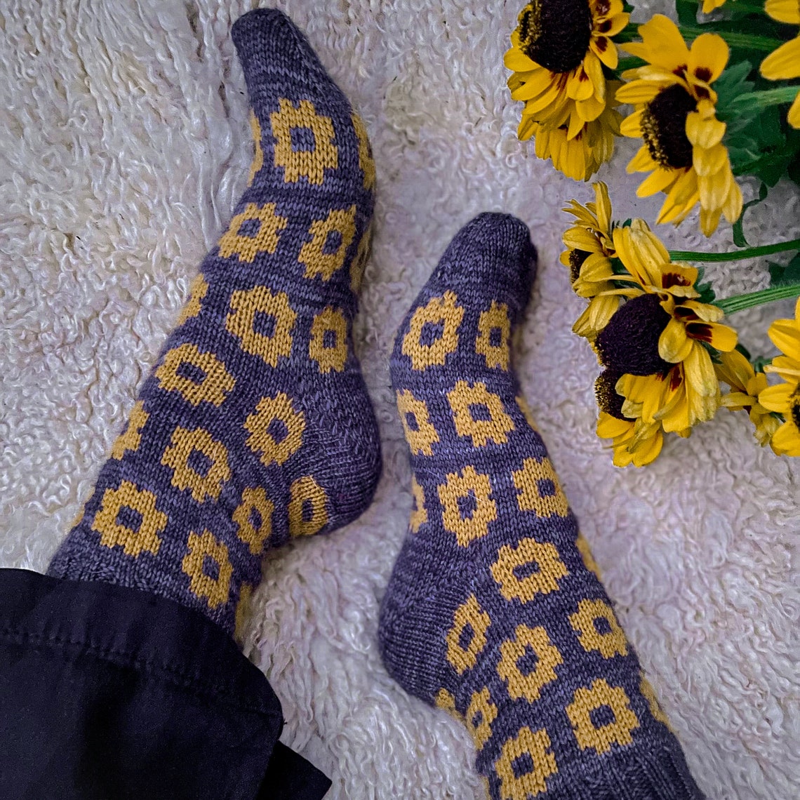 DIGITAL ITEM. Field of Sunflowers Sock Set Knitting - Etsy