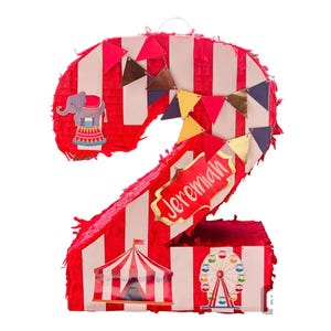 24 Piñata Number 2 Carnival Theme Personalized Second Birthday DIY Your ...