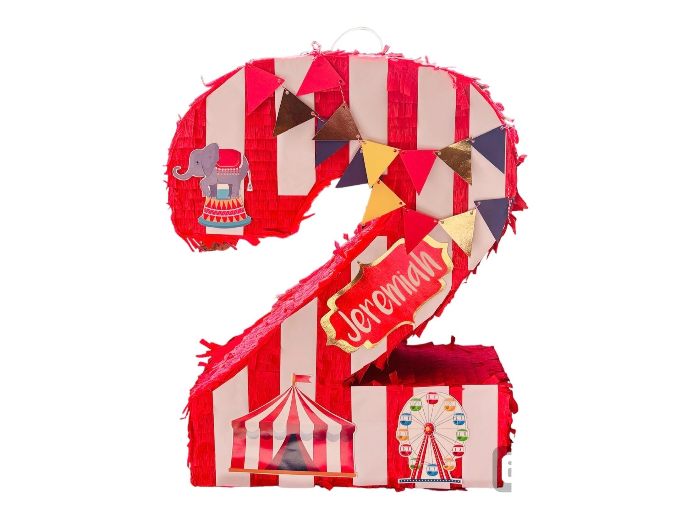 24 Piñata Number 2 Carnival Theme Personalized Second Birthday DIY Your ...