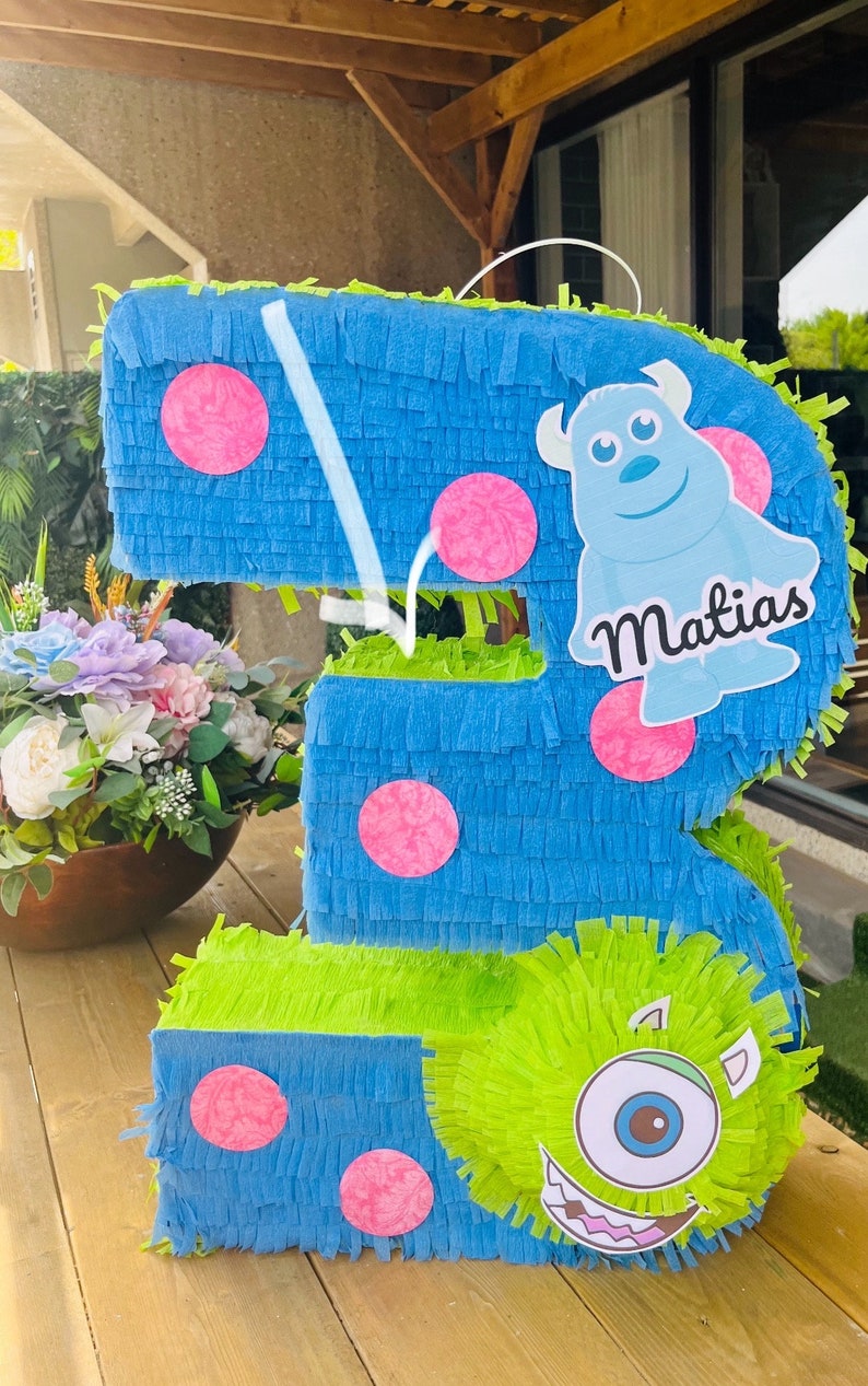 Monster Inc Piñata 24 Inches Piñata Number 3 for Birthday Party ...