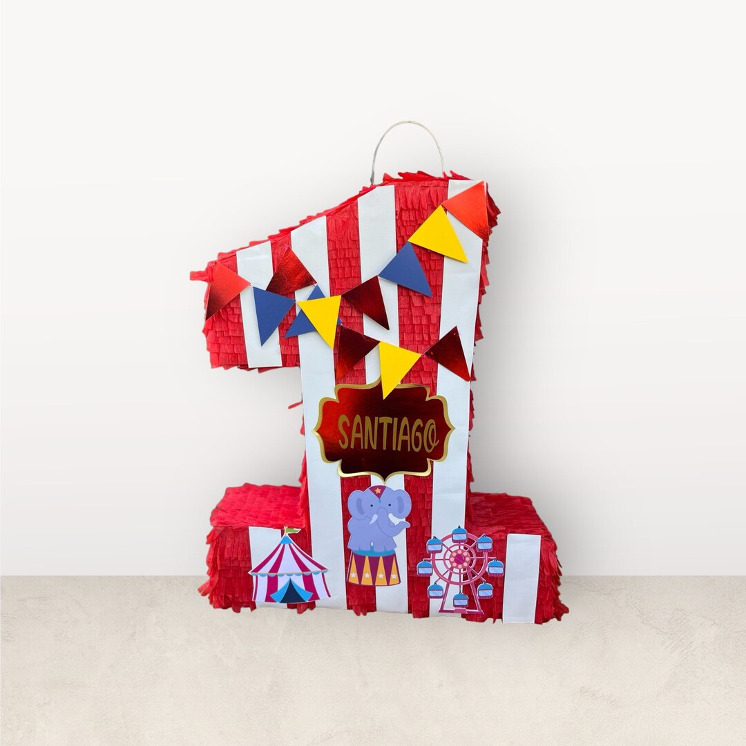 Carnival First Birthday Number 1 Piñata - Personalized Circus Theme - Etsy