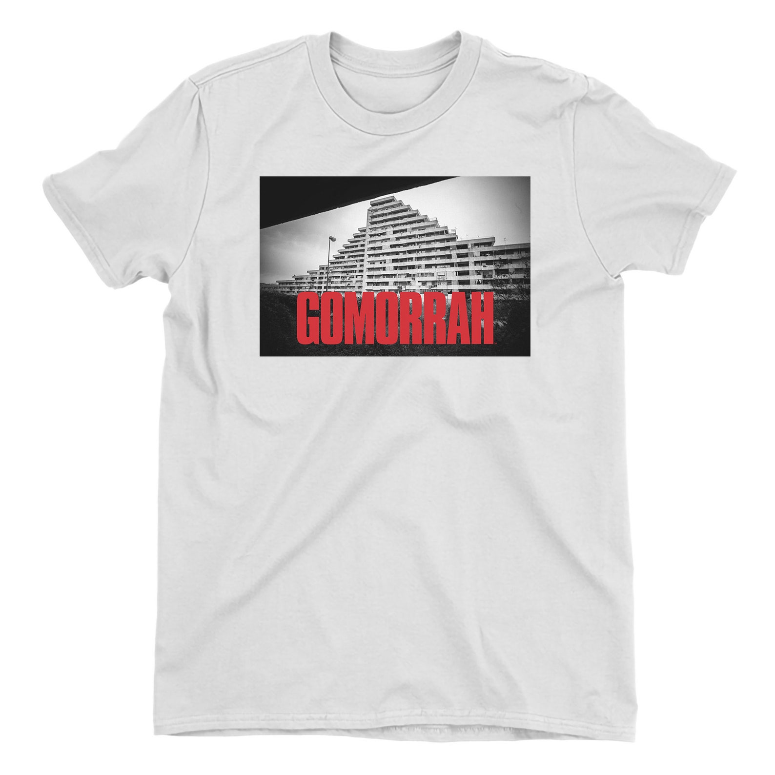 Gomorrah Building & Logo Box Art Men's White T-Shirt | Etsy