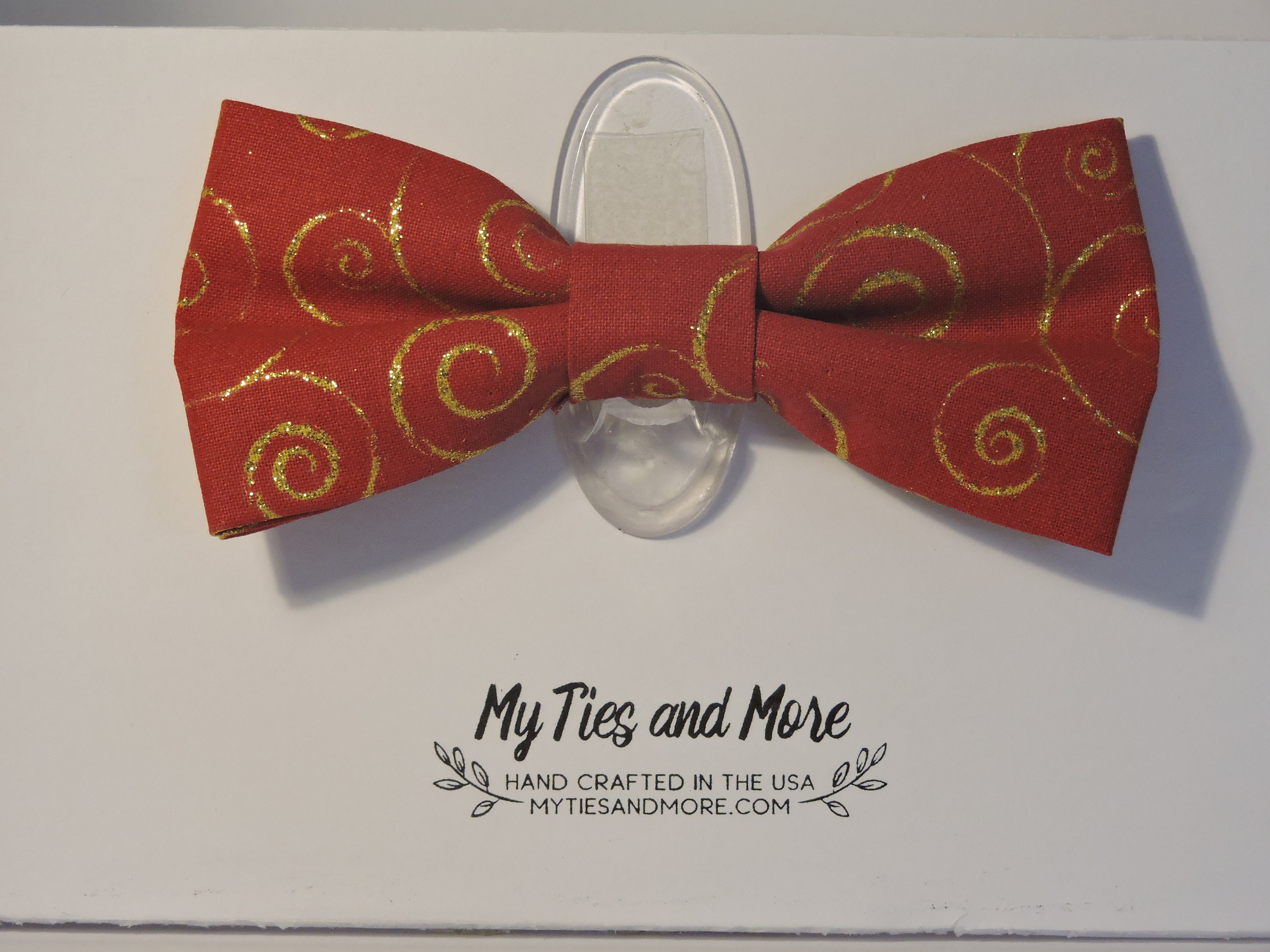 Red & Gold Bow Tie - Etsy