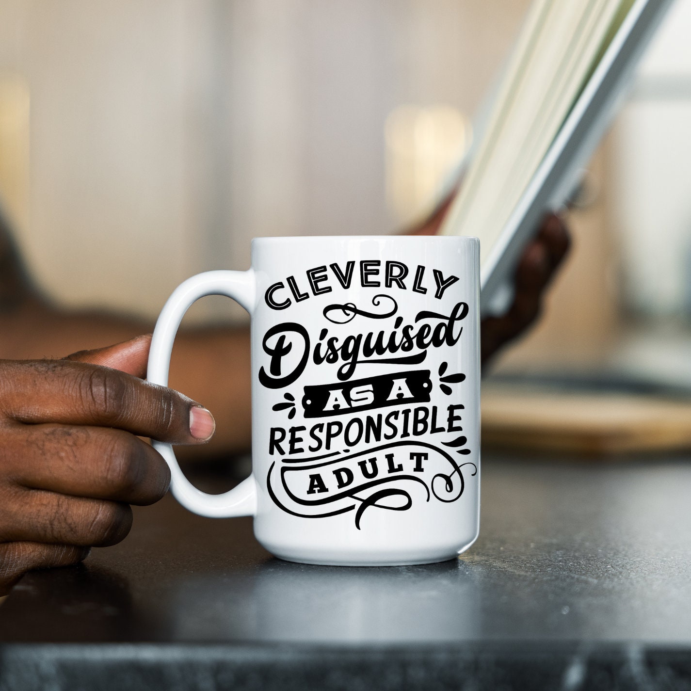 Cleverly Disguised as a Responsible Adult Mug, Fun Mug, Sarcastic Mug ...