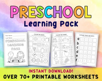 Printable Worksheets Coloring Pages Preschool Worksheets - Etsy