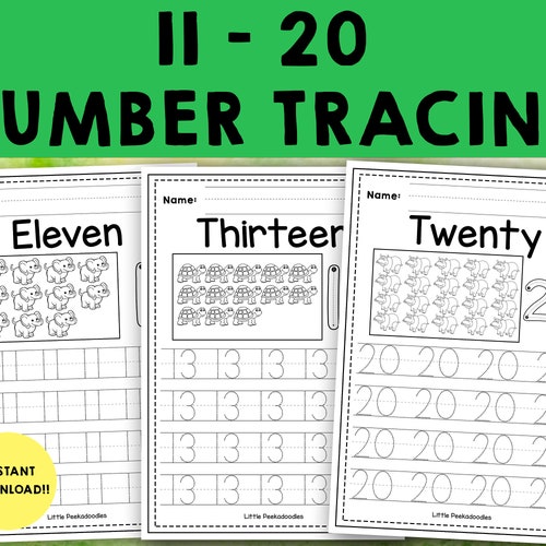 Number Tracing Worksheet Printable Learning to Write - Etsy