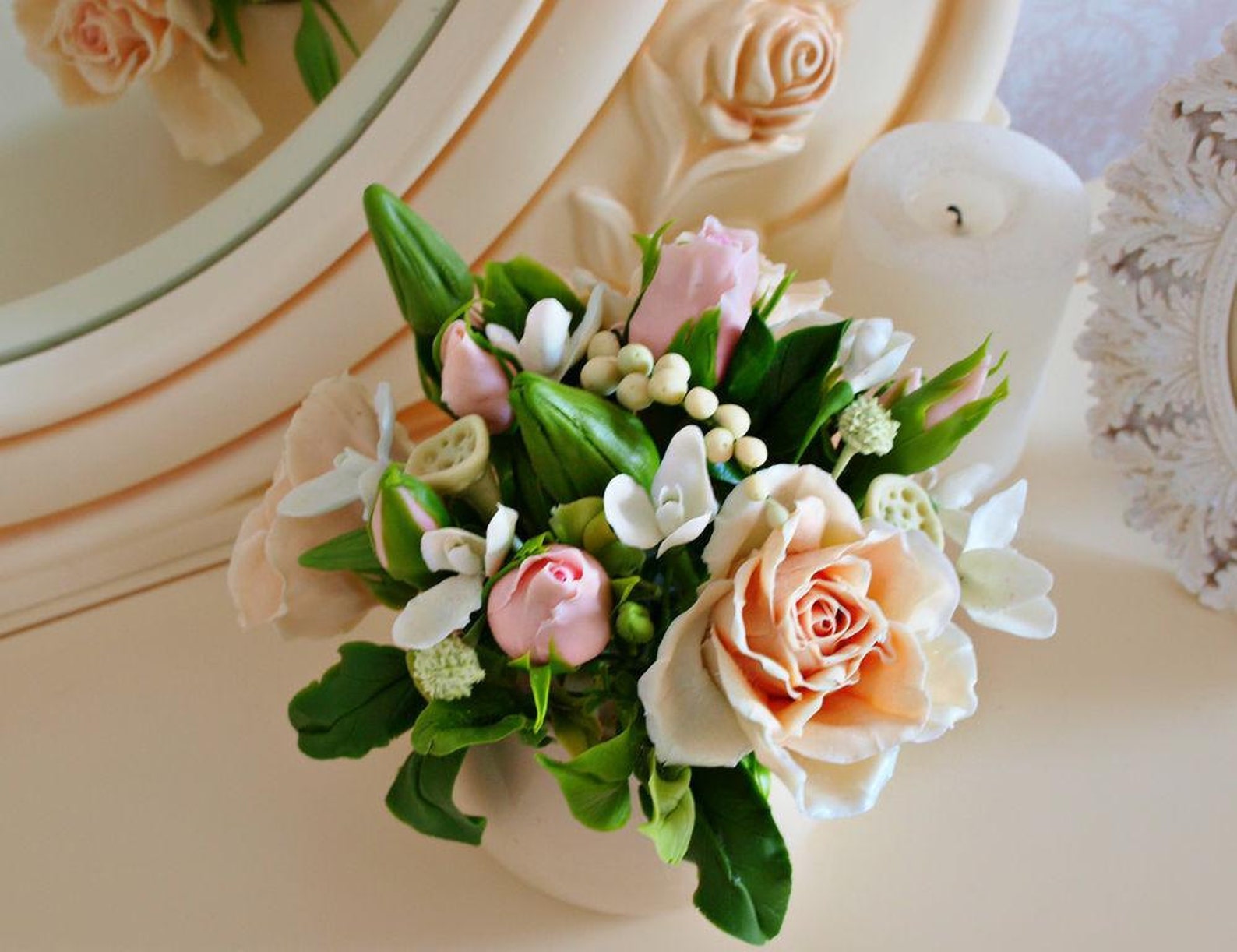 Home Decor Artificial Flower Arrangement Housewarming | Etsy