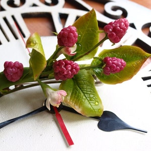 Raspberry Hair Clip - Red Flower Barrette, Floral Hair Comb - Etsy