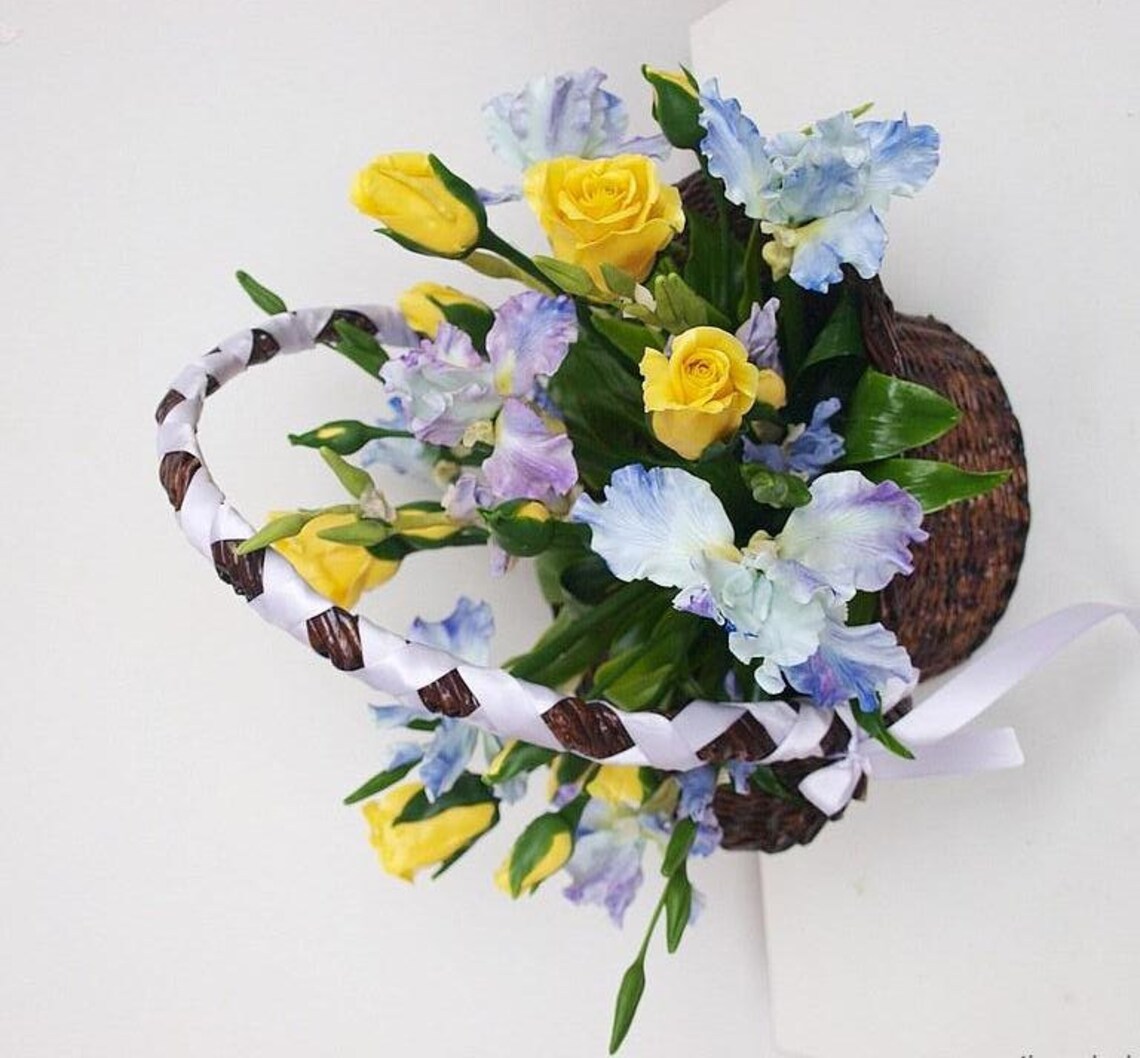 Artificial Roses and Iris Flower Arrangement Home - Etsy