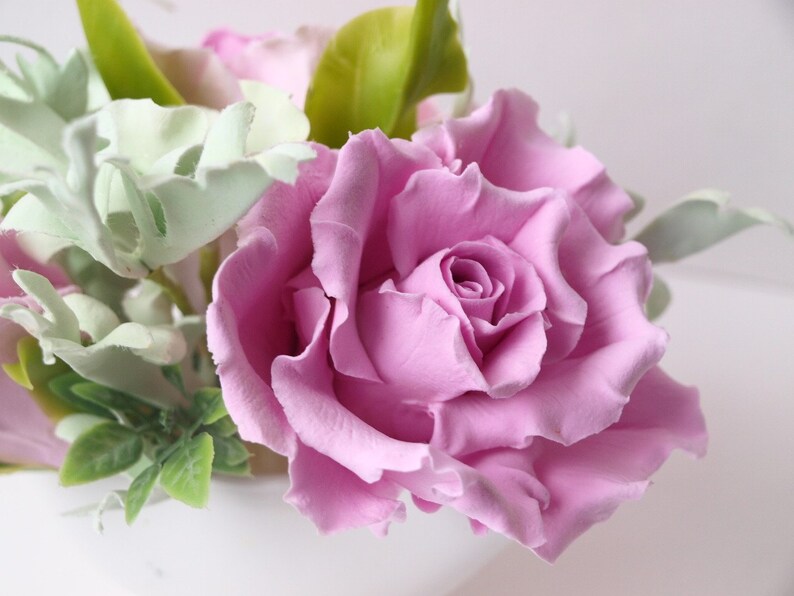 Pink Rose Floral Arrangement Table Flower Centerpiece | Etsy