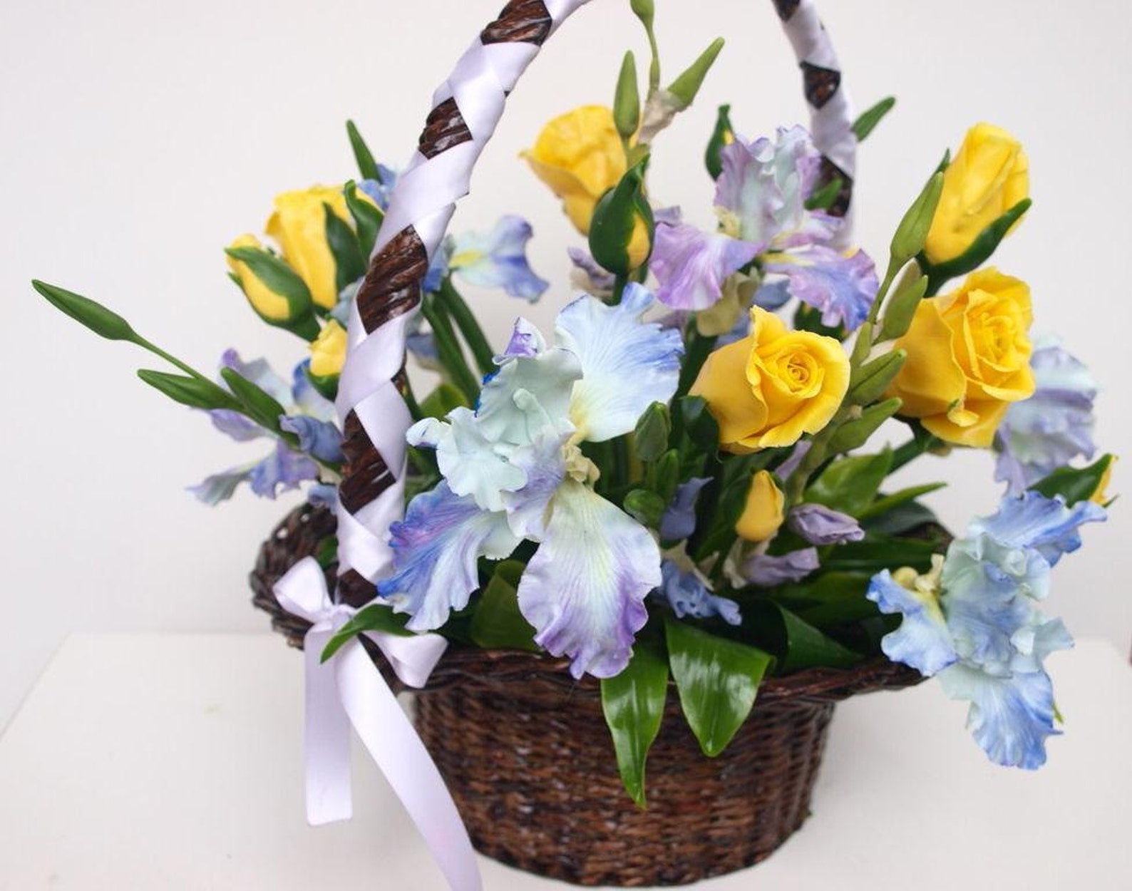Artificial Roses and Iris Flower Arrangement Home - Etsy