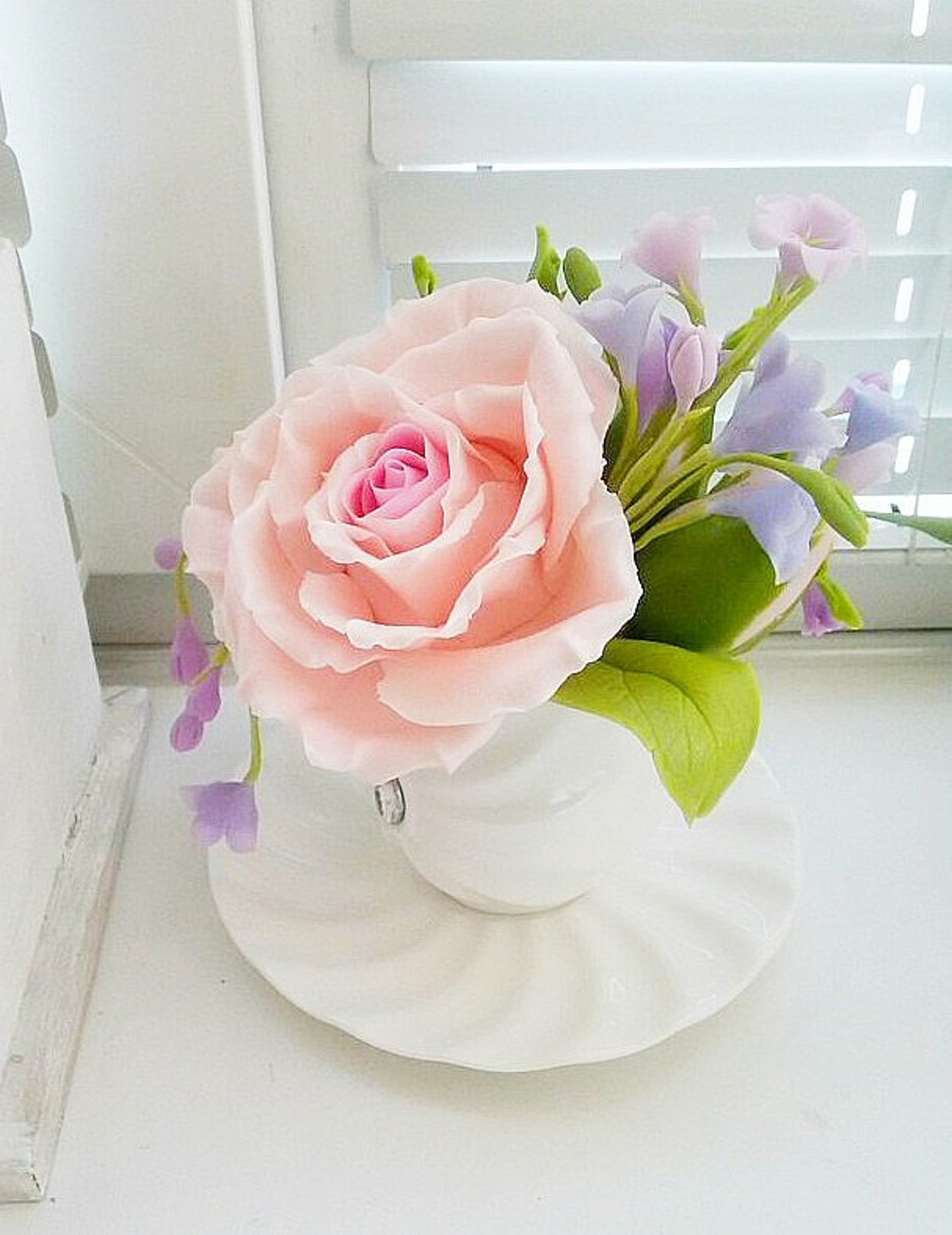 Artificial Pink Rose Floral Arrangement Kitchen Table Decor - Etsy