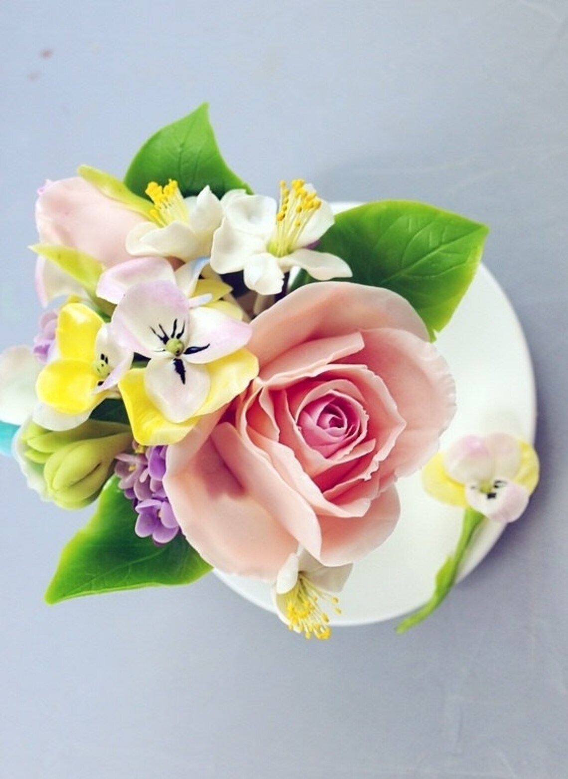 Small Flower Arrangement Pink Rose Table Decor Dining Room - Etsy