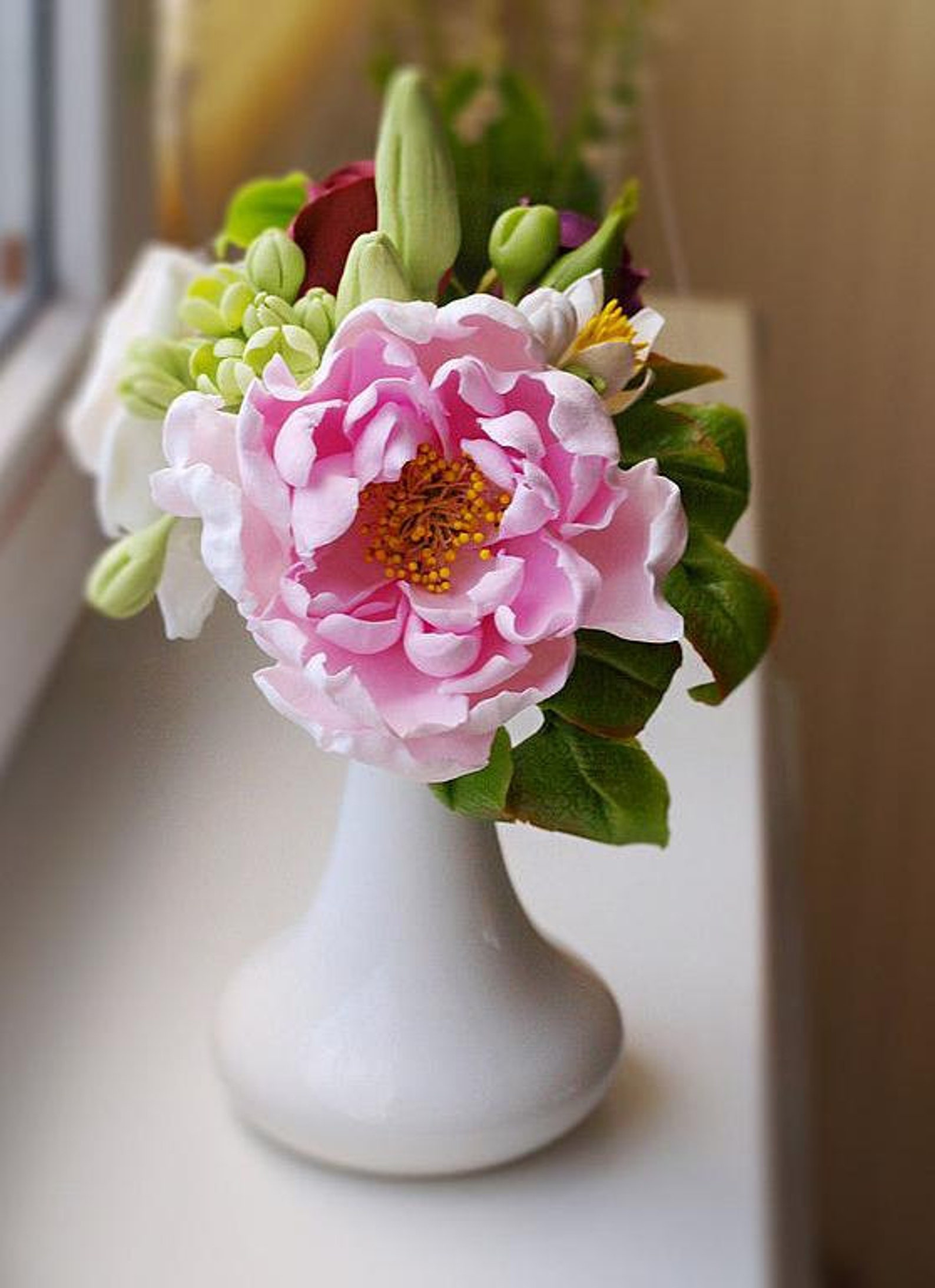 Handmade Home Decoration Cup with Spring Flowers Handmade | Etsy