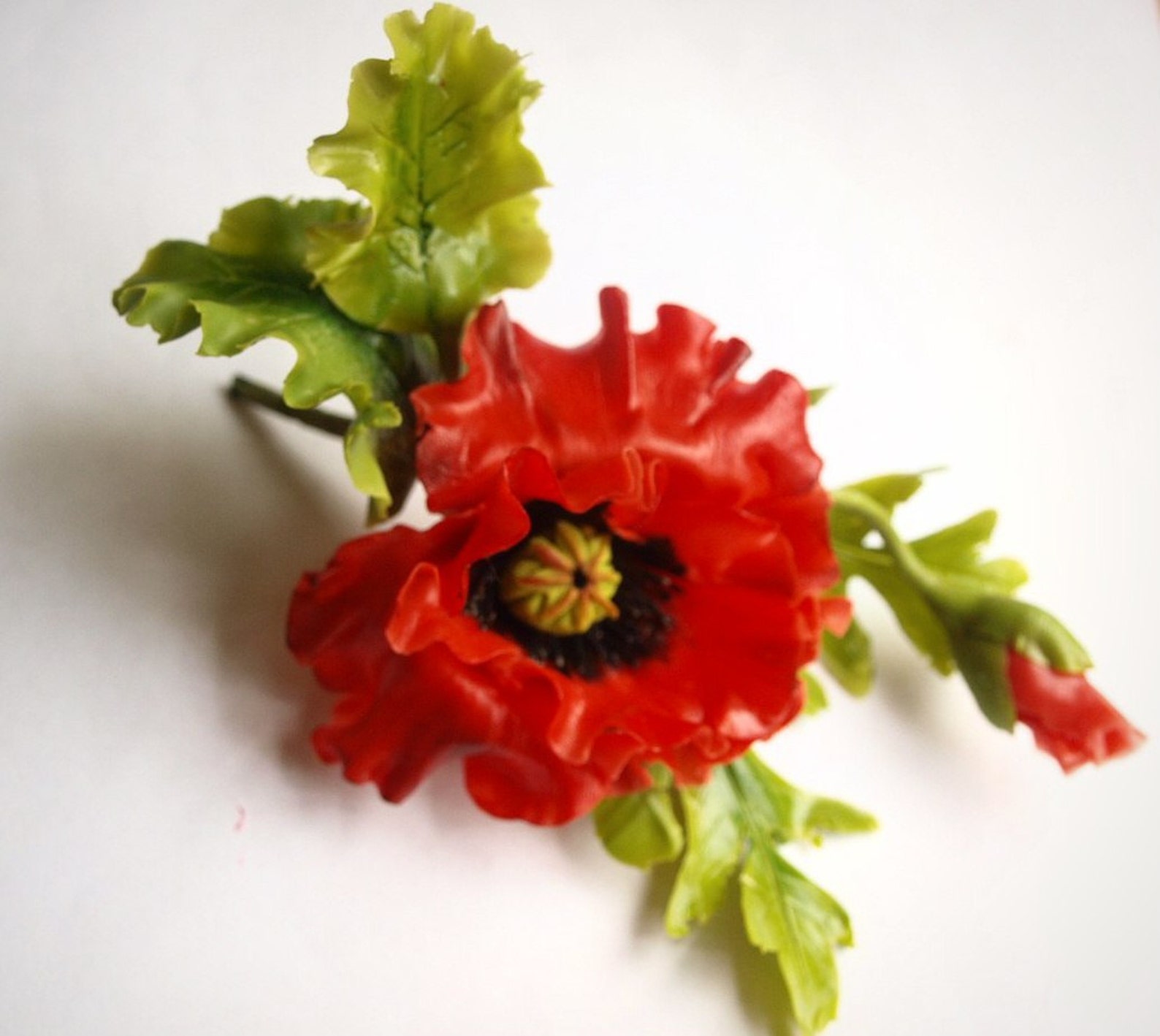 Red Poppy Pin Jewelry Red Flower Brooch Traditional Wedding | Etsy