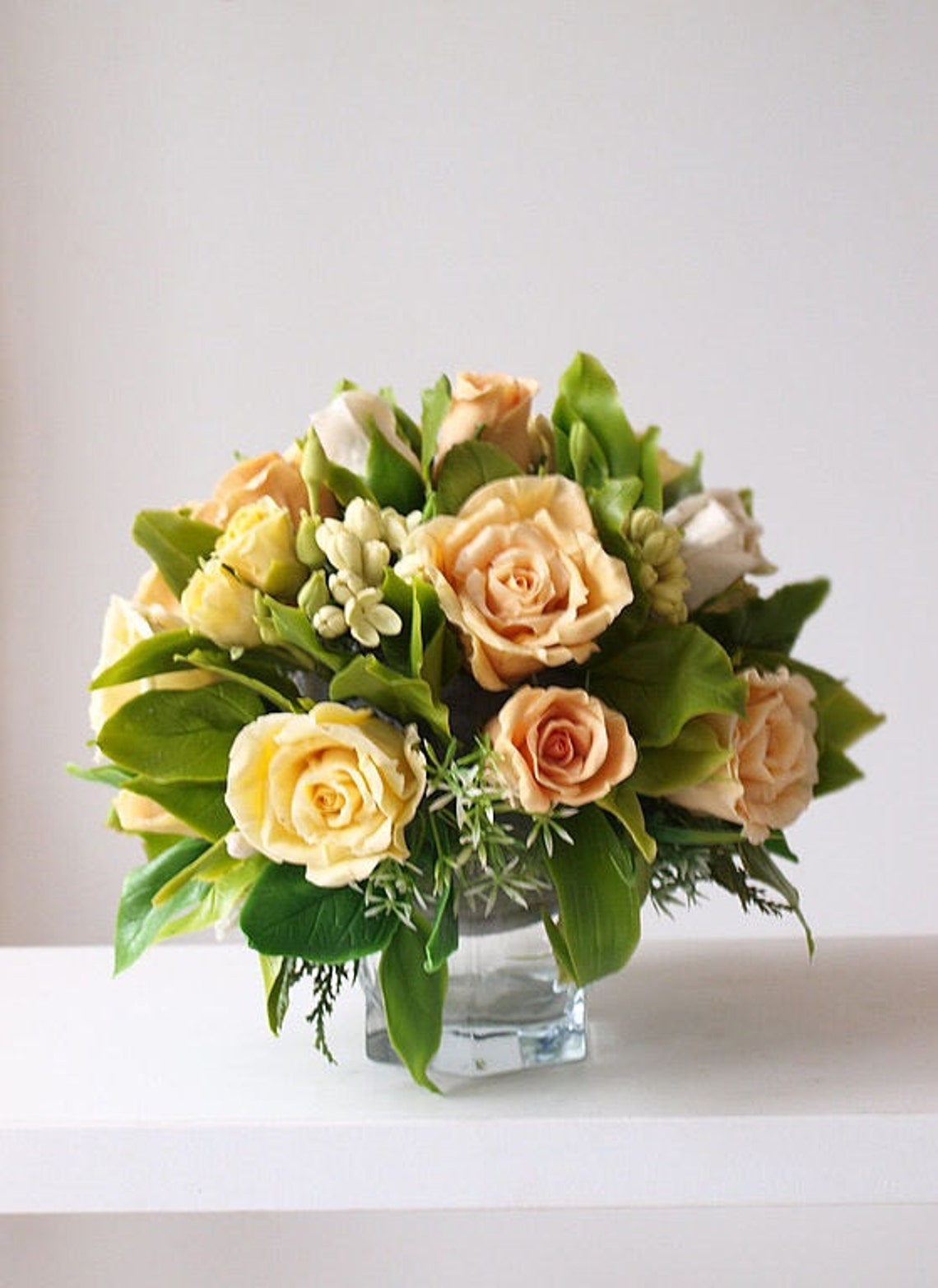 Kitchen Home Decor Artificial Yellow Rose Table Floral - Etsy
