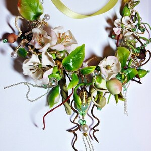 Spring Flower Necklace, Unique Romantic Statement Jewelry, Beach Summer ...