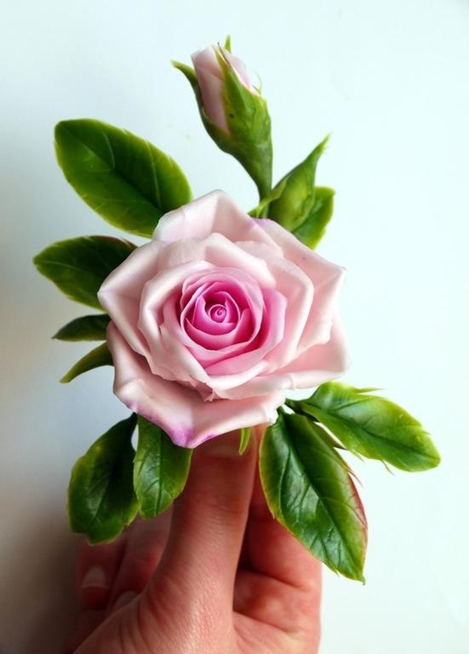 Pale Pink Rose Hair Clip Flower Hair Barrette Wedding - Etsy