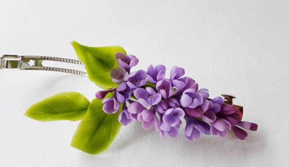 Purple Lilac Flower Hair Clip Floral Hair Comb - Etsy