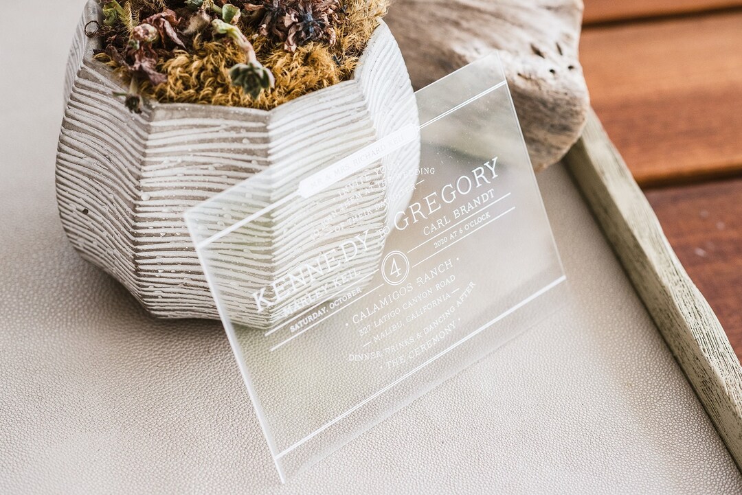 Custom Wedding Luxury Invitations // Acrylic Invitations // Engraved ...