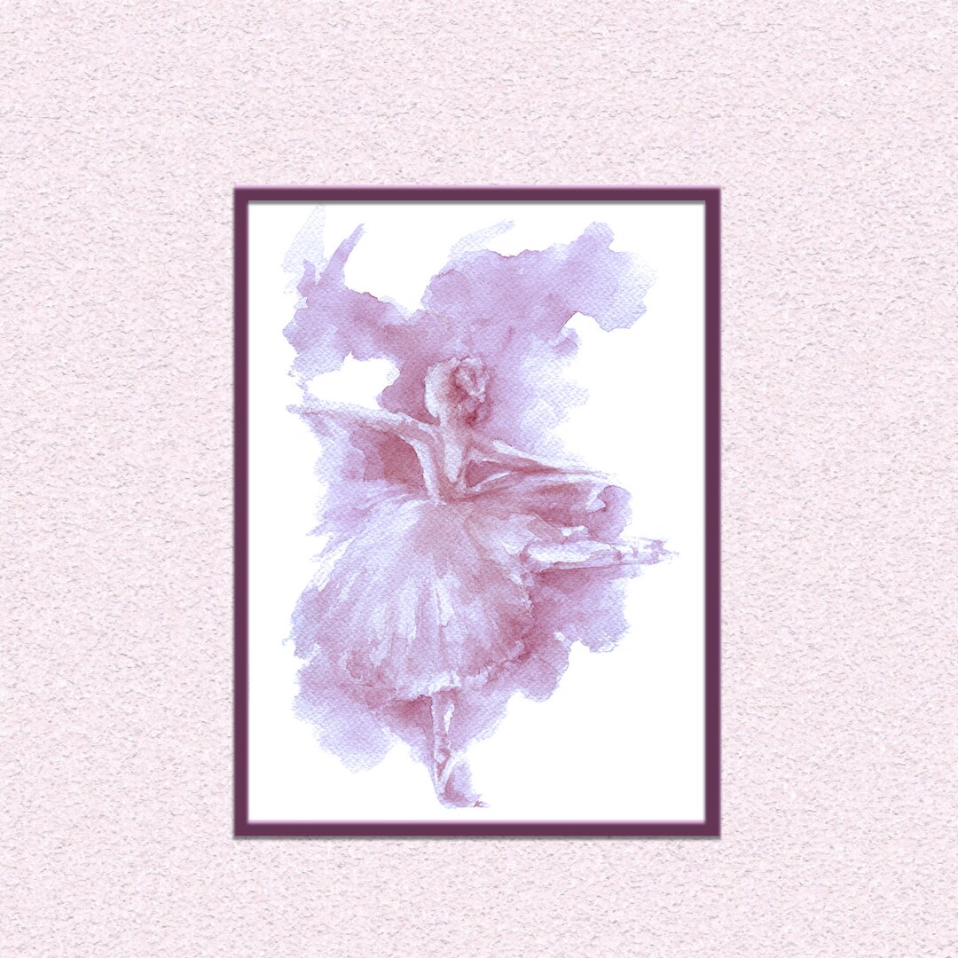 Downloadable Ballerina Watercolour Poster, Ballerina Dancer Purple Art ...