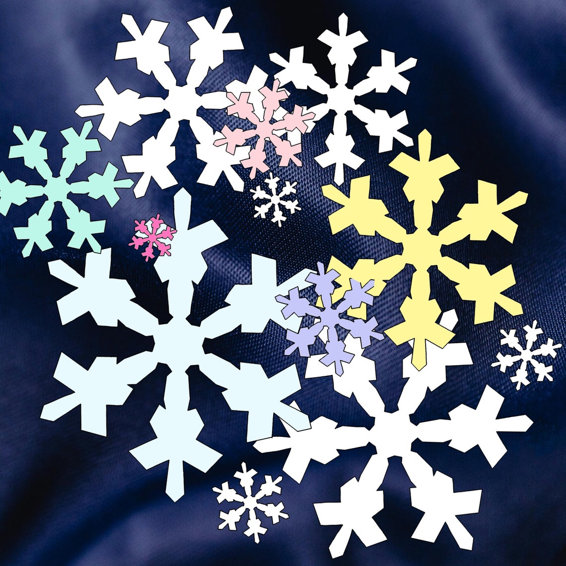 Snowflake Papercut Template, Snow Stencil, Window Art, Winter ...