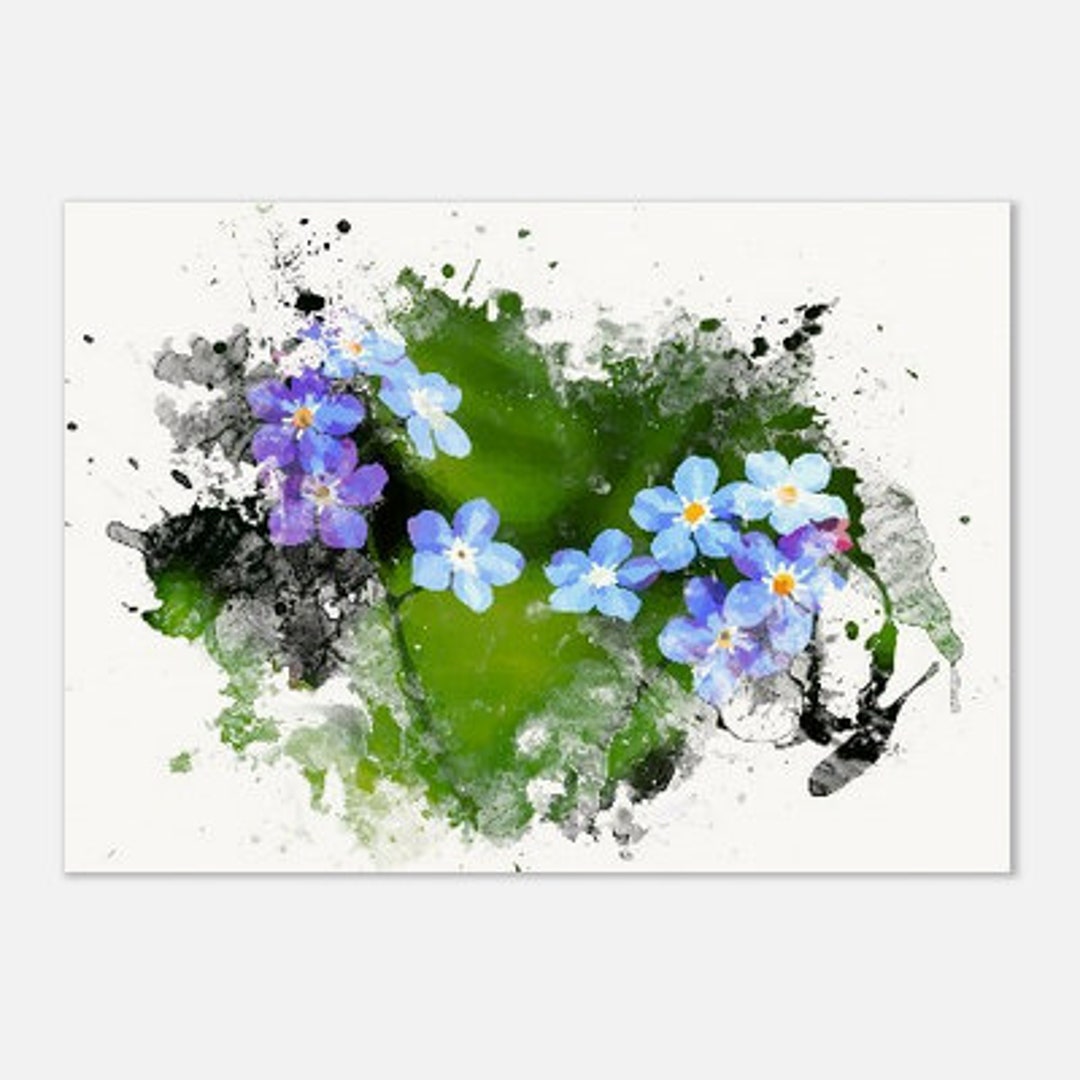 Good Bye Gift, Forget-me-not Painting, Romantic Poster, Bedroom Decorum ...