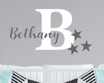Child's PERSONALISED Name With Stars Wall Art Sticker - Etsy