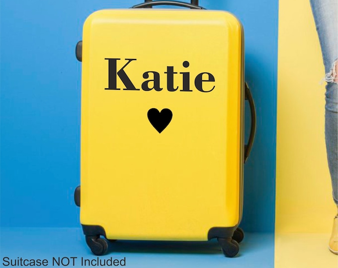 Personalised Suitcase Name and Heart Sticker Luggage Cabin - Etsy