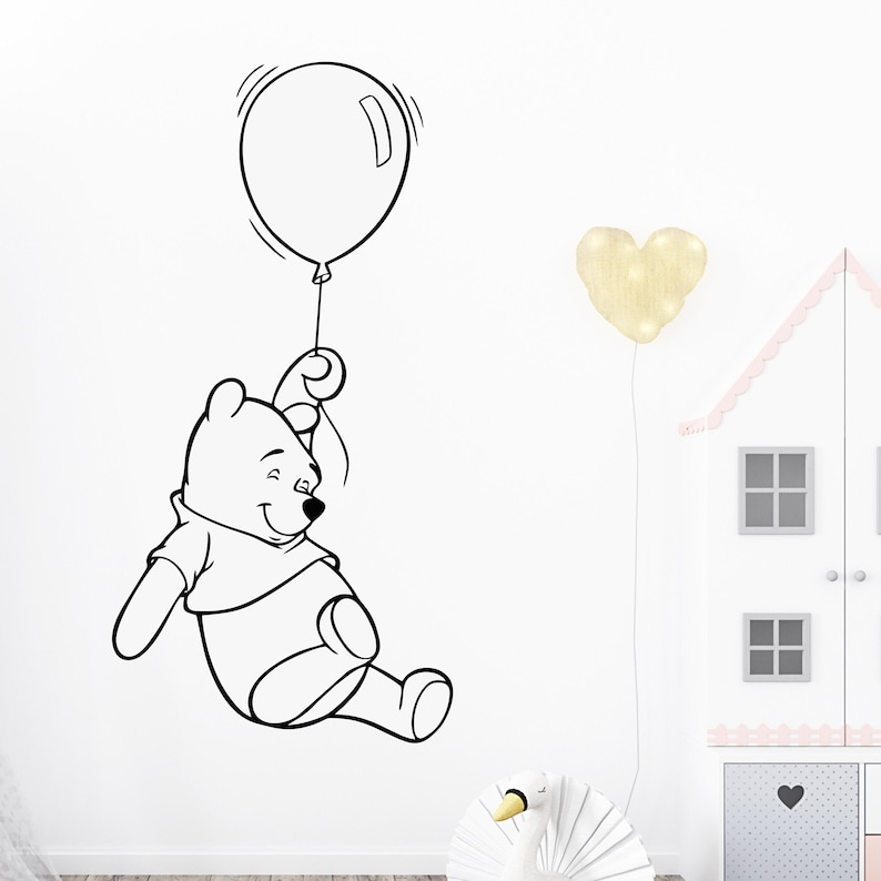 Winnie the Pooh Wall Decal Sticker | Balloon Disney Nursery Decor - Etsy UK