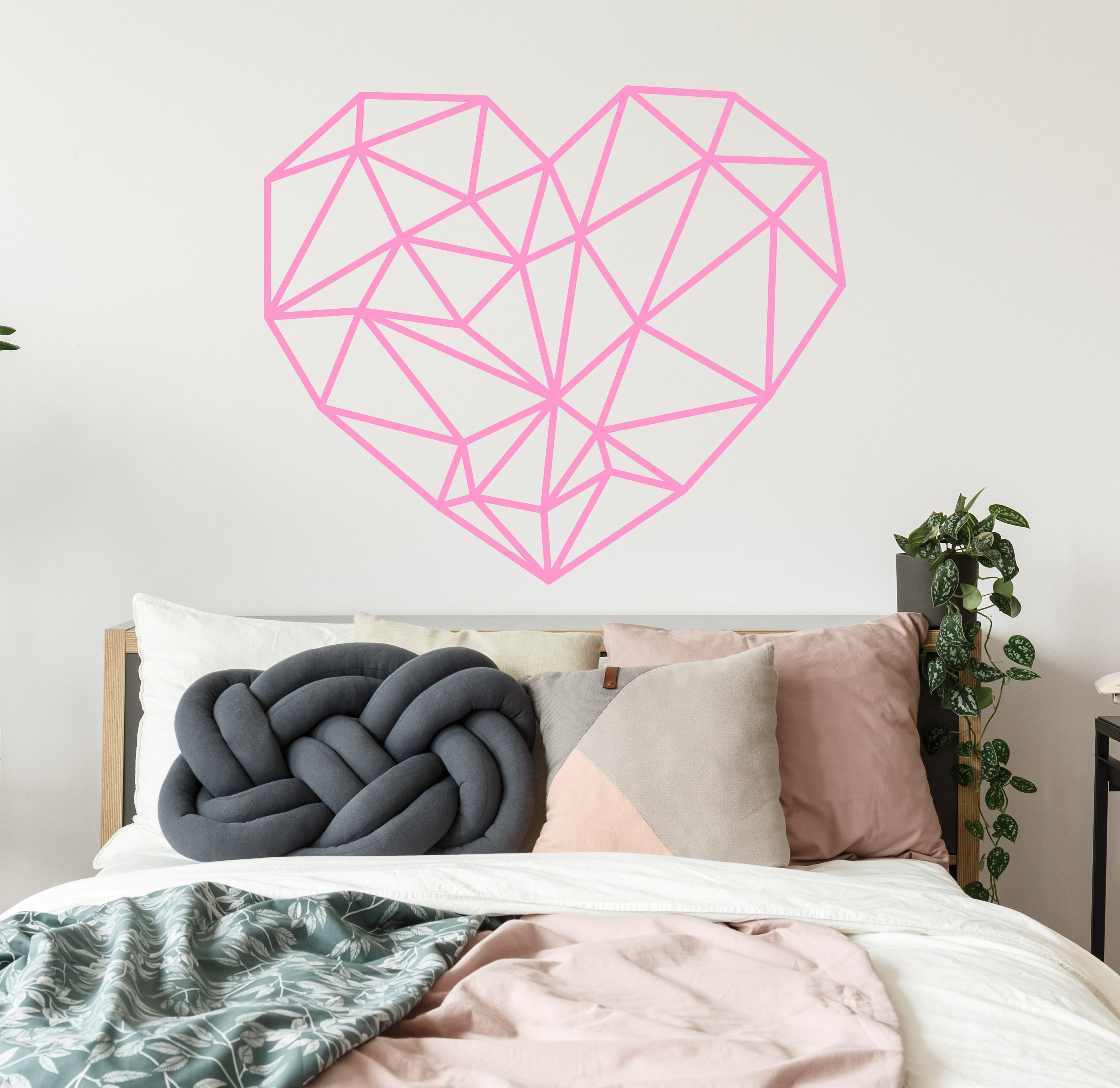 Geometric Heart Wall Sticker Decal Decor Decorative DIY Vinyl - Etsy