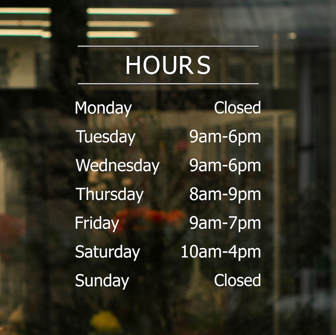 OPENING HOURS | Simple Design | Shop Owner Salon Office Hairdressers ...