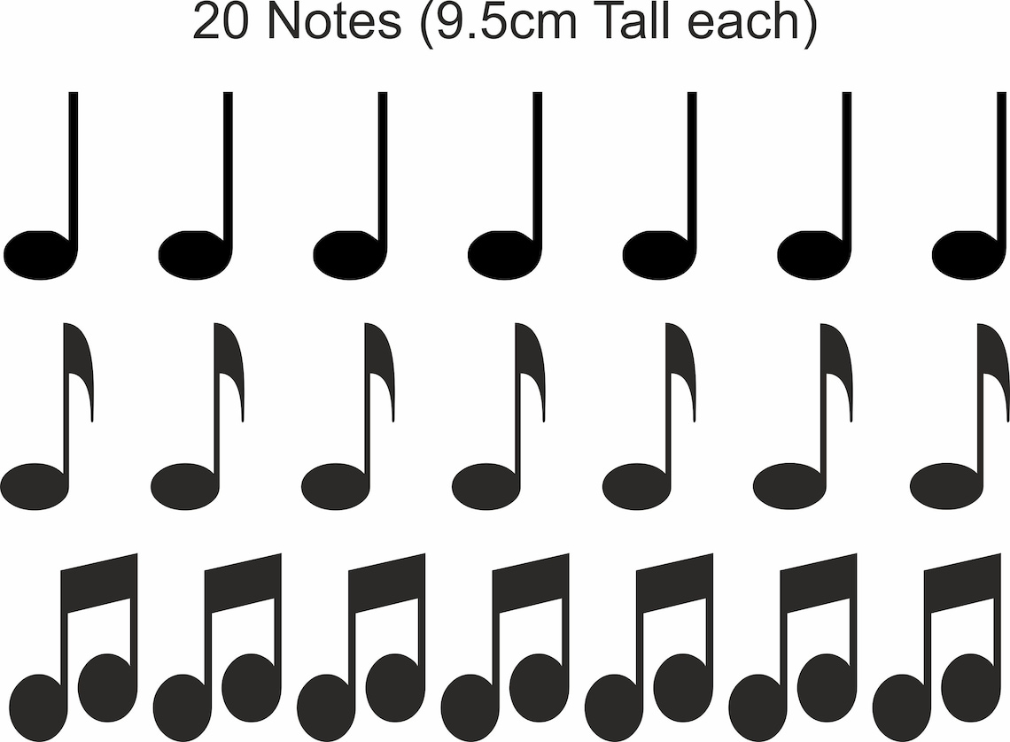 20 Musical Music Notes Wall Stickers Decals Vinyl Art Shapes | Etsy