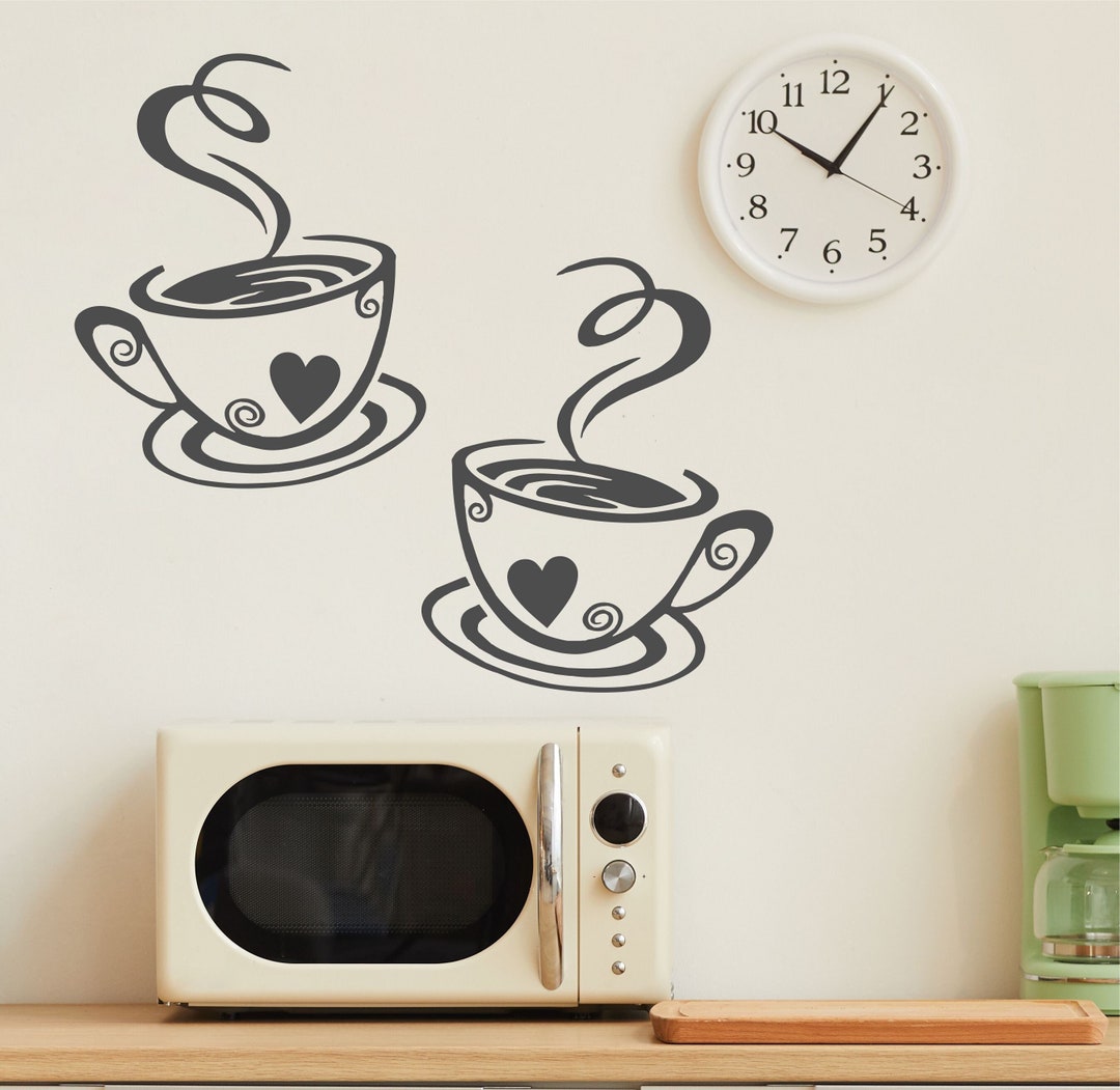Coffee Cup Wall Sticker Decals - Etsy UK