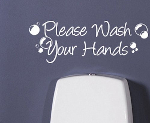 Please Wash Your Hands Wall Sticker Decal For Bathroom Toilet | Etsy