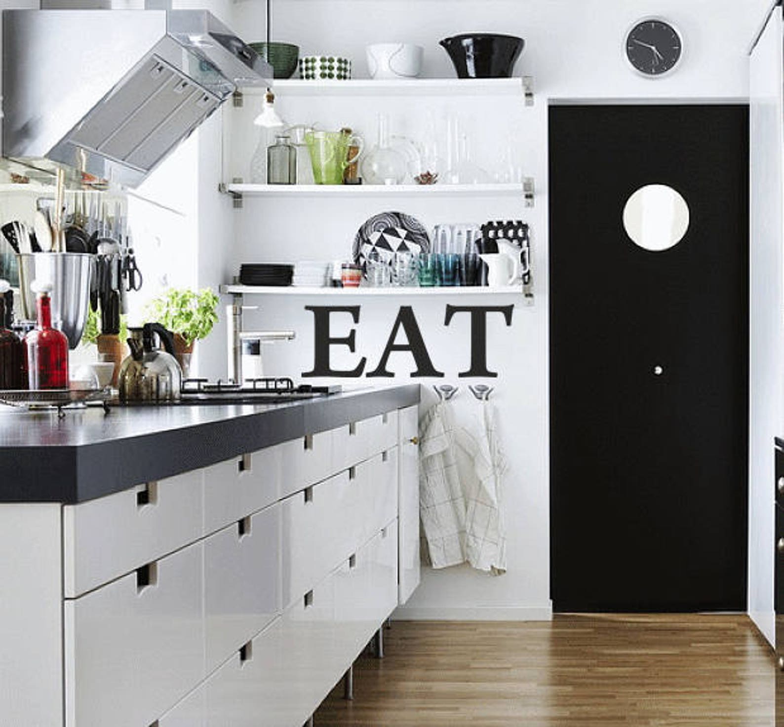 EAT Wall Word Sticker Quote Decal Kitchen Restaurant Cafe - Etsy