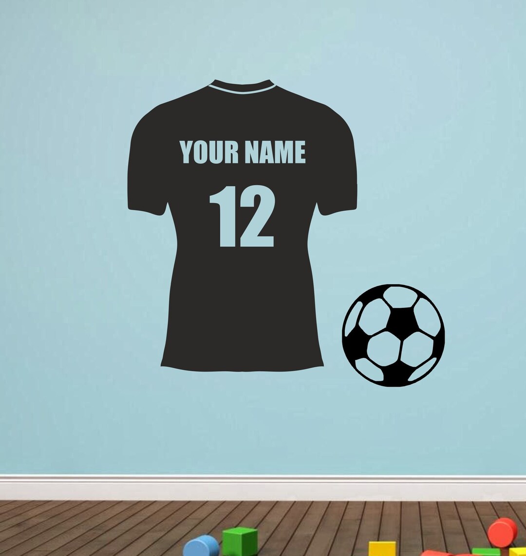 Football Shirt Strip Wall Sticker Decal With Personalised Name - Etsy
